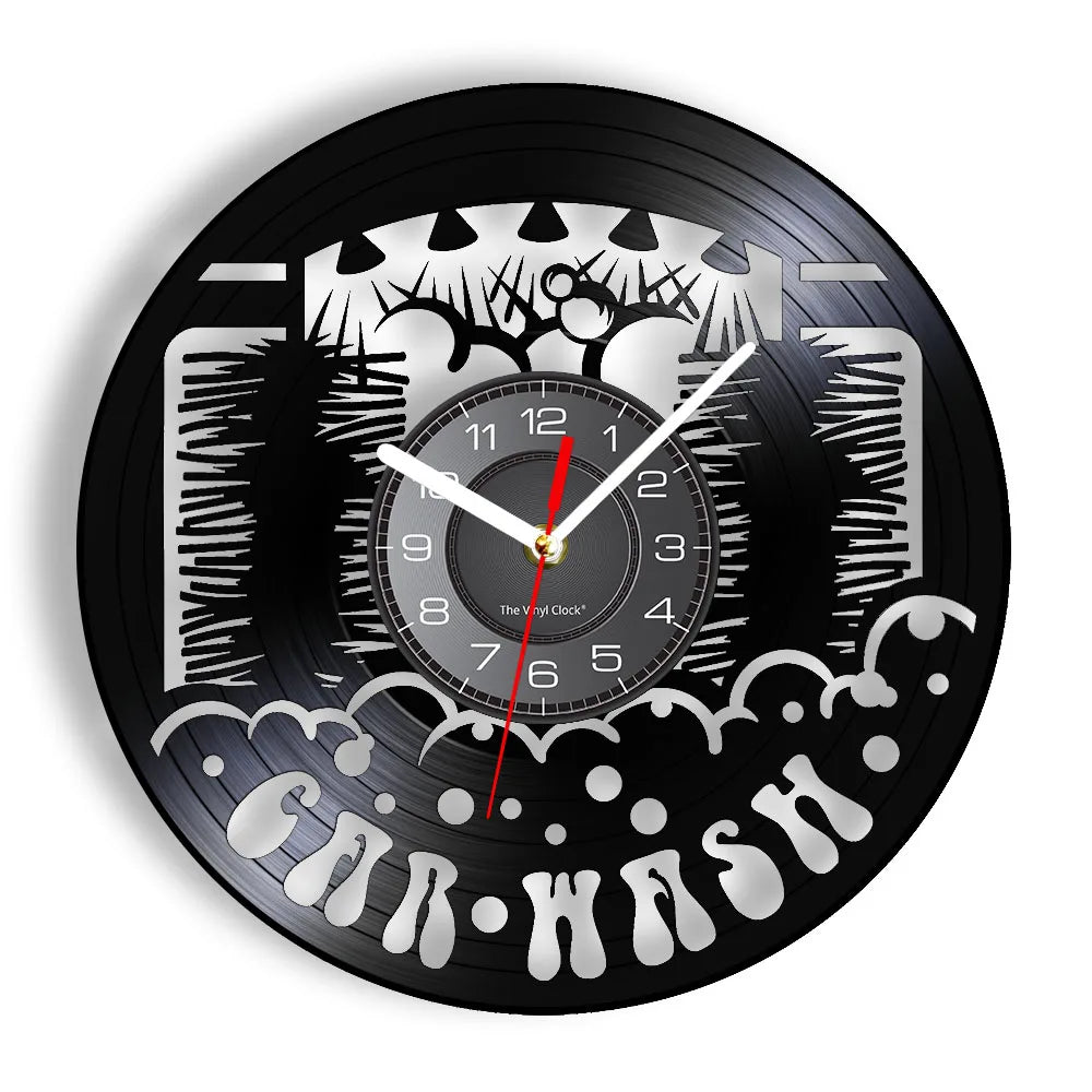 Vinyl Record Car Wash Clock — Goslash