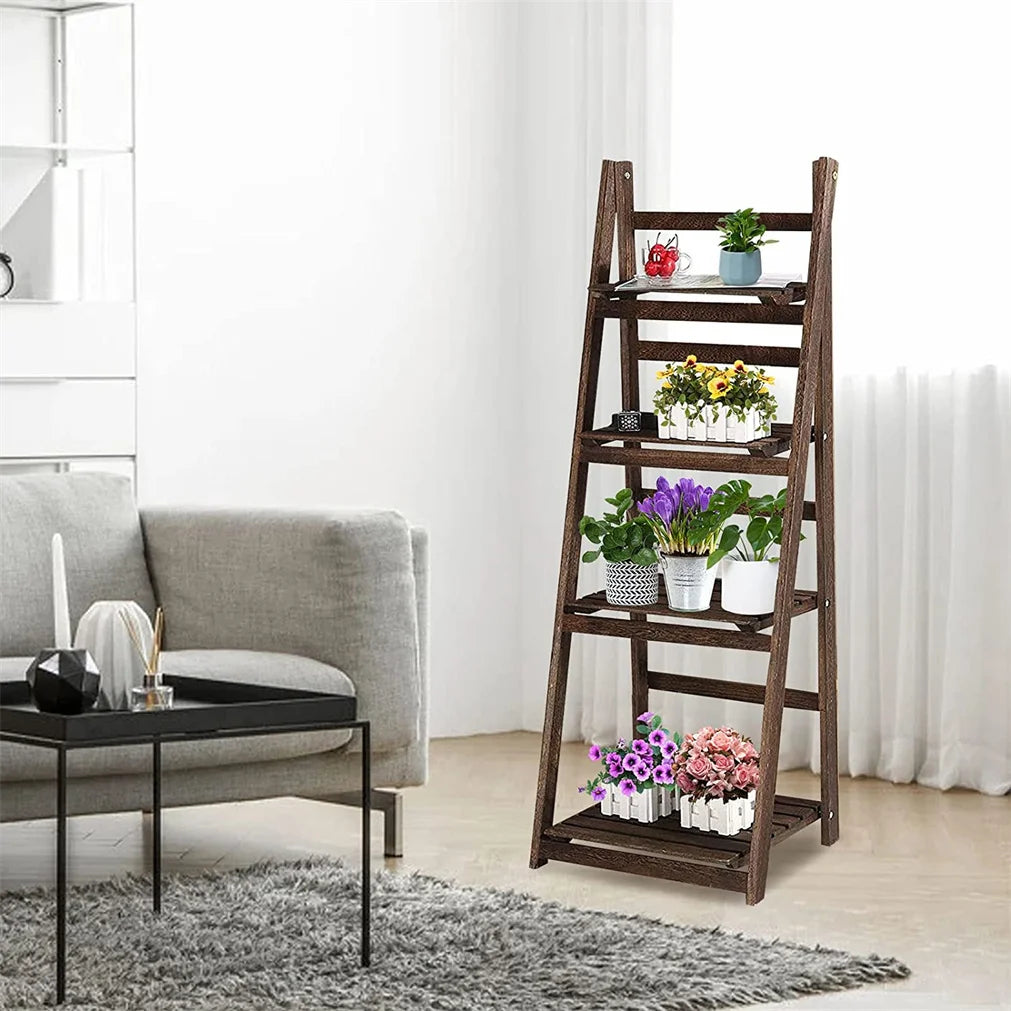 4 Tier Folding Ladder Shelf Storage Display — Goslash