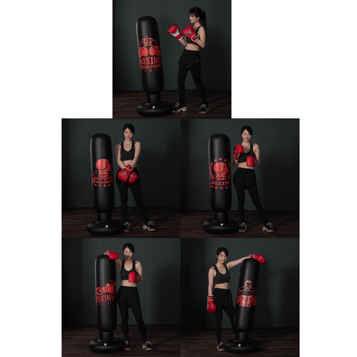 Adult Inflatable Vertical Boxing Column - 1.6M Non-Tumbler Sandbag ...